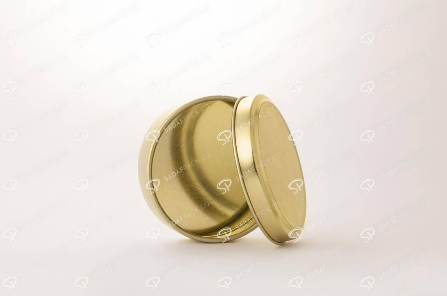 Saffron Metal Container Gold 200 without window - SadafPack