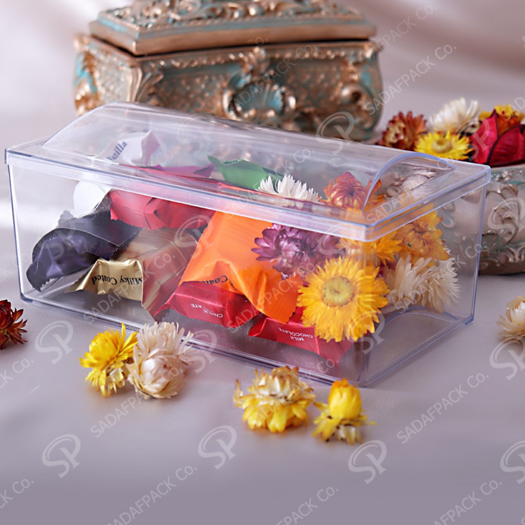 Crystal Container - Convex Designed Rectangular Small - SadafPack