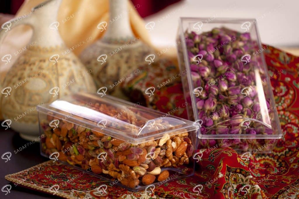 Crystal Container - Convex Designed Rectangular Small - SadafPack