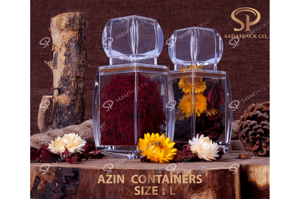 Saffron Crystal Container - Azin Large - SadafPack